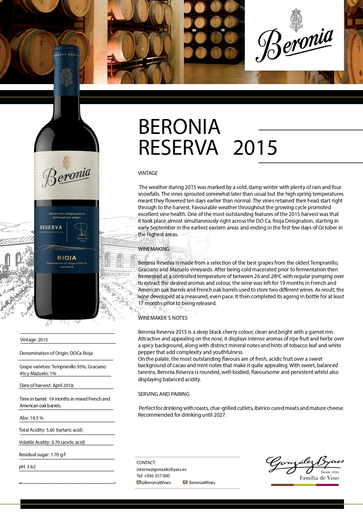 The most emblematic vintages of Bodegas Beronia | Beronia